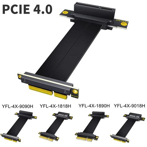 Pcie X4 Riser Cable Dual 90 Degree Right Angle Pcie 4 0 X4 To X4 Gen4