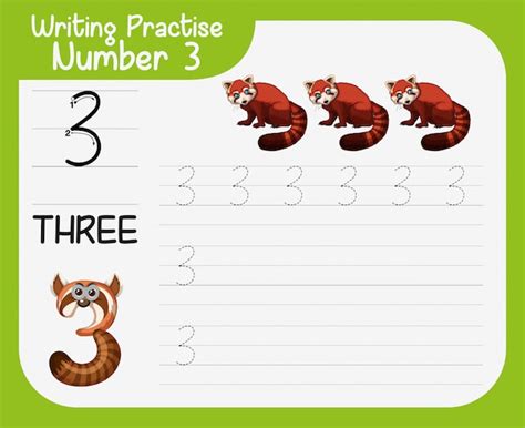 Free Vector Writing Practise Number Three