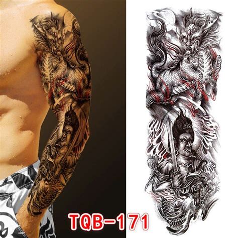 Waterproof Temporary Tattoo Stickers Full Arm Large Skull Old School