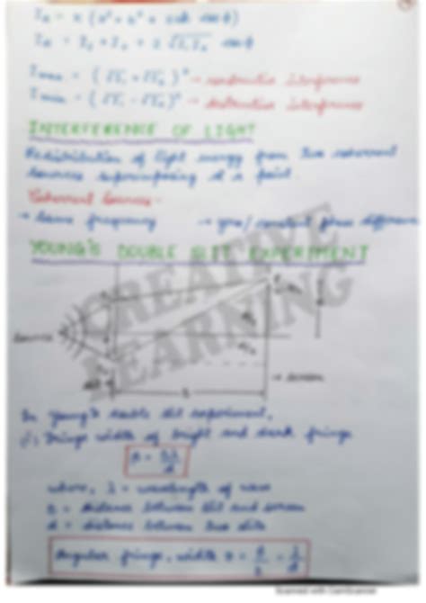 SOLUTION Wave Optics Definition Notes Formulas Studypool