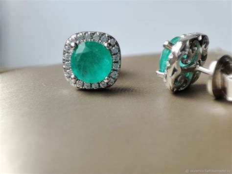 Серебряные серьги пусеты в роли турмалина параиба в интернет магазине Ярмарка Мастеров по цене