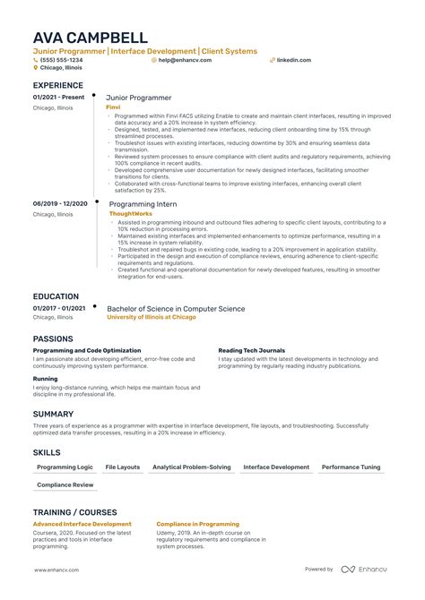 1 Successful Senior Programmer Resume Example And Writing Tips For 2024 1 Successful Senior Programmer Resume Example And Writing Tips For 2024