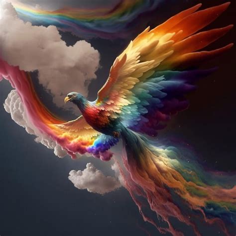 Premium Ai Image A Colorful Bird With A Rainbow On Its Wings Is