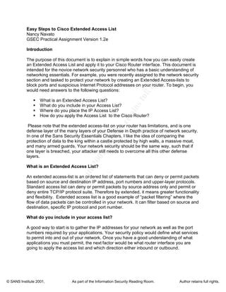 Easy Steps Cisco Extended Access List 231 PDF