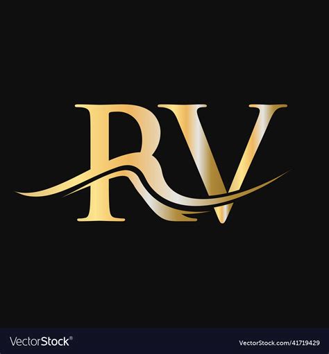 Letter Rv Logo Design Initial Rv Logotype Vector Image