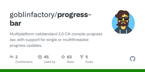 GitHub Goblinfactory Progress Bar Multiplatform Netstandard C Console Progress Bar With