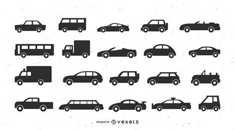 Descarga Vector De Conjunto De Iconos De Silueta De Vehículos