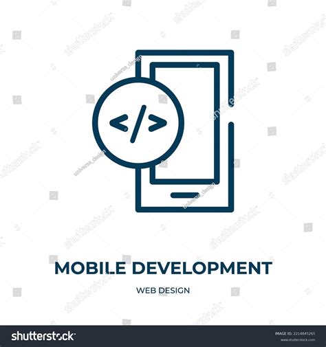 Mobile Development Icon Linear Vector Illustration Stock Vector Royalty Free