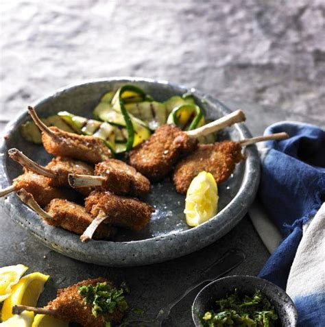 Parmesan Crumbed Lamb Cutlets With Salsa Verde Lamb And Beef