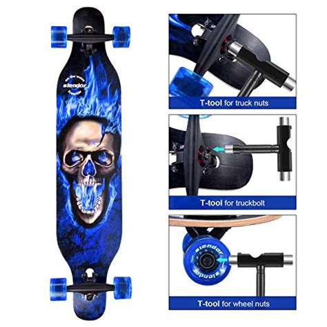 Slendor Longboard Skateboard 42 Inch Drop Through Deck Complete Maple