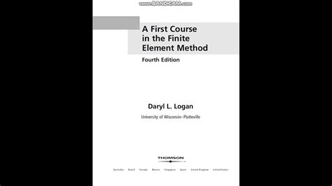 A First Course In The Finite Element Method Fourth Edition By Daryl L Logan Book Introduction