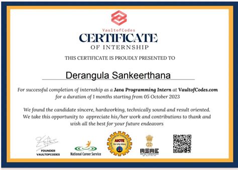 Derangula Sankeerthana On Linkedin Internship Certificate