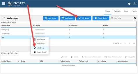 How Do I Create Edit Or Delete A Webhook Group Entuity