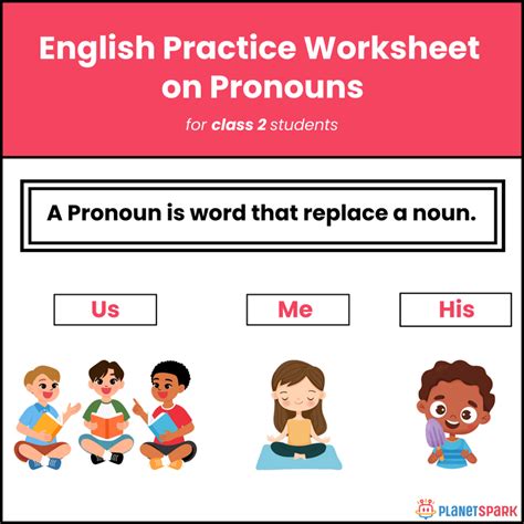 Class 2 Practice Worksheet On Using Pronouns Planetspark