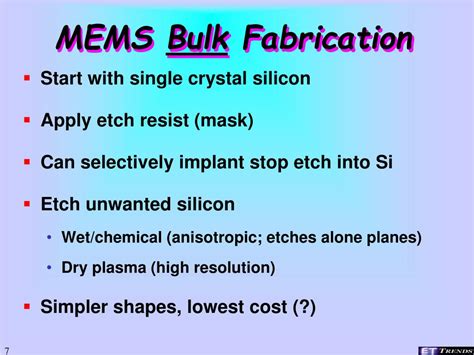 Ppt 3 Mems Fabrication Powerpoint Presentation Free Download Id 6023081