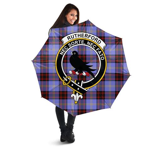 Aio Pride Rutherford Clan Tartan Crest Umbrella Aio Pride Tartan