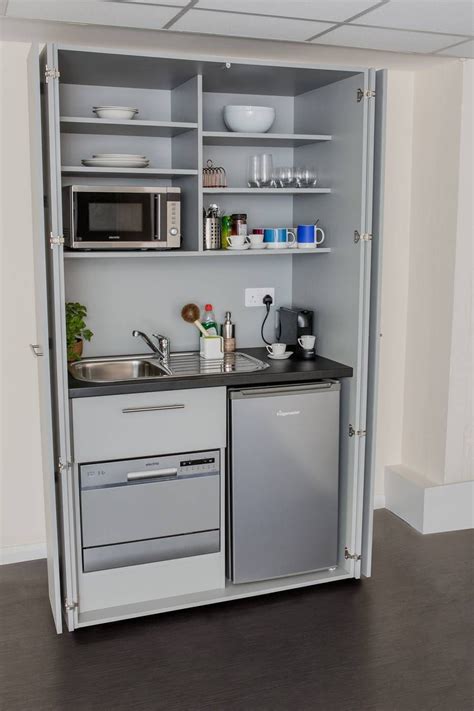 Compact Kitchenette With Dishwasher Sink And Microwave All In One