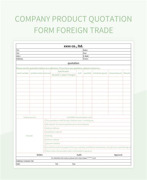 Free Product Quotation Form Templates For Google Sheets And Microsoft