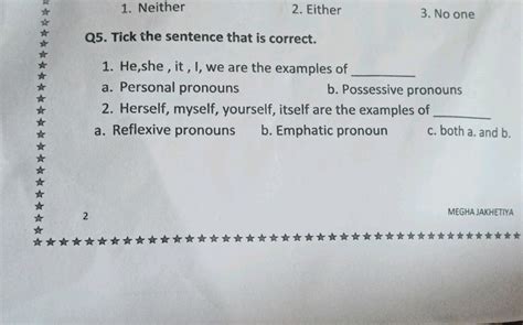 Neither Either No One Q Tick The Studyx