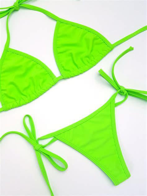 Neon Green Thong Bikini Hunni Bunni