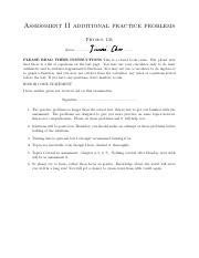 Exam II Practice Solution.pdf - Assessment II additional practice ...