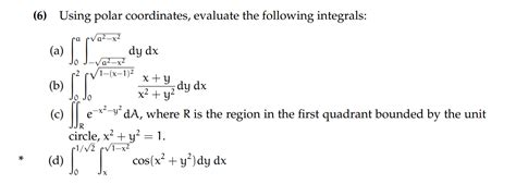 Solved Using Polar Coordinates Evaluate The Chegg