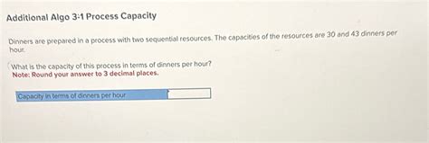 Solved Additional Algo 31 ﻿process Capacitydinners Are