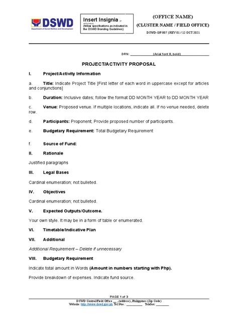 Dswd Gf 007 Project Proposal Pdf