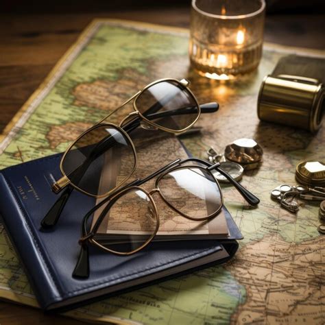 Premium Photo Passport On A Map With Glasses