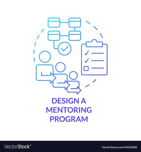 Design Mentoring Program Blue Gradient Concept Vector Image