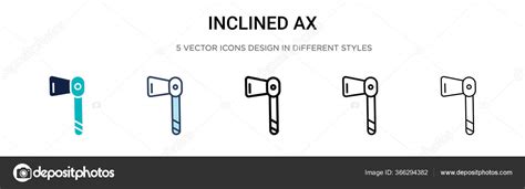 Inclined Icon Filled Thin Line Outline Stroke Style Vector Illustration Stock Vector Image By