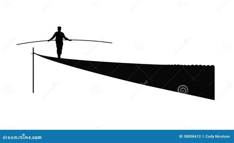 Circus Tightrope Walker Silhouette