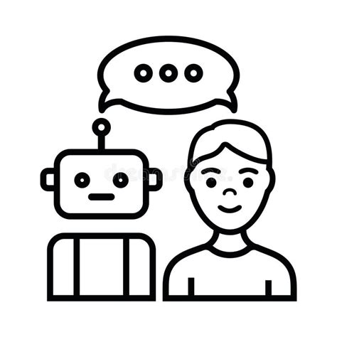Ai And Human Conversation Icon Stock Vector Illustration Of Science