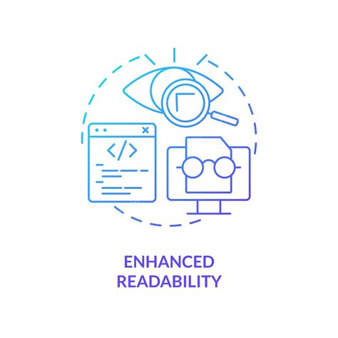 Enhanced Code Readability Blue Gradient Concept Icon Benefit