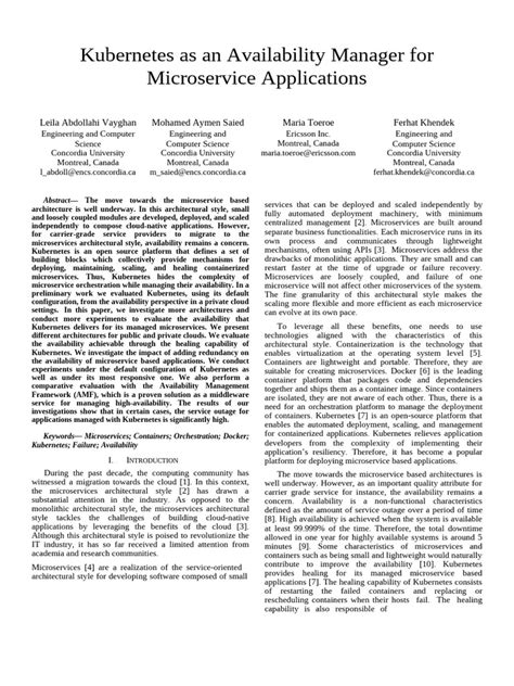 Kubernetes Availability Pdf