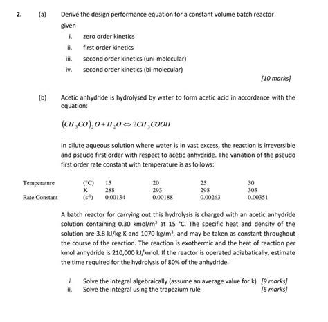 Solved A Derive The Design Performance Equation For A
