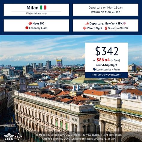 Cheap Flight New York Milan Monde Du Voyage