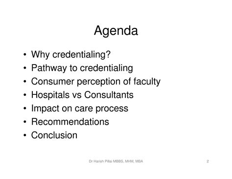 Role Of Credentialing Criteria Ppt