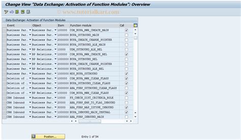 BUPA CALL FU SAP Tcode FM Activation For BP Data Exchange