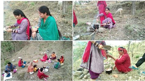 Village Cooking🏞️ गाँव की औरतों ने मिलकर खेतों में खाना बनाया😋twins