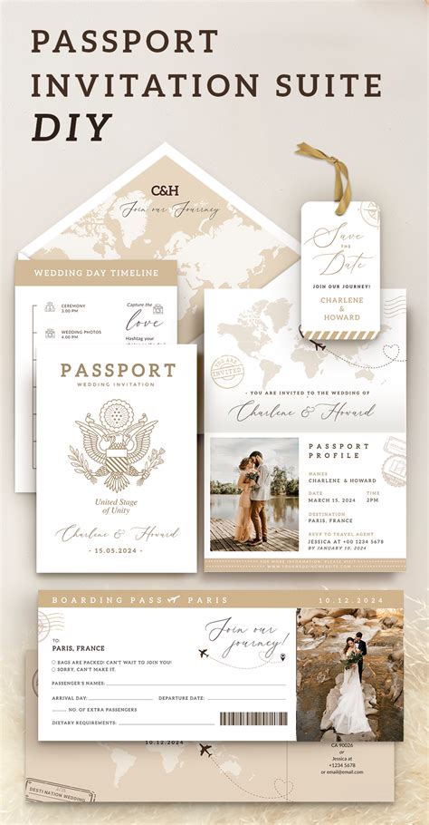 Destination Wedding Invitation Template Boarding Pass Template With