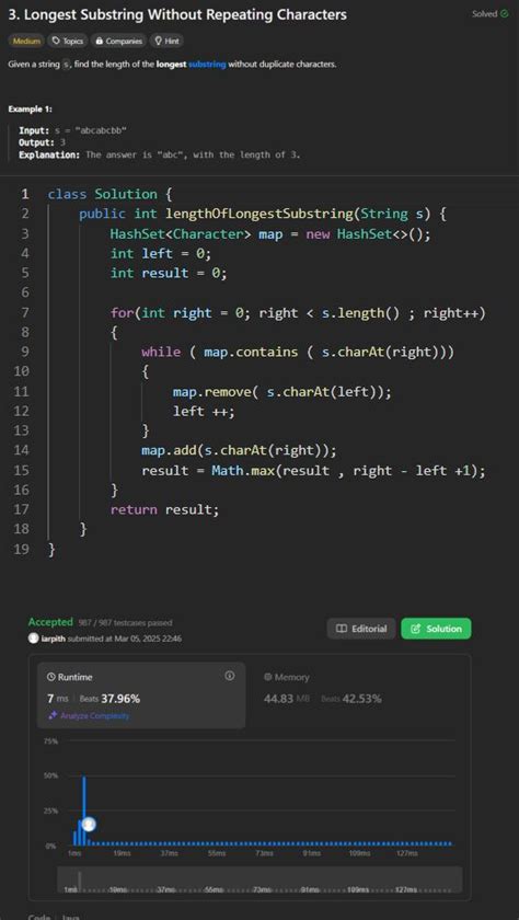 javajourneys leetcode slidingwindow codingchallenge java… arpith c
