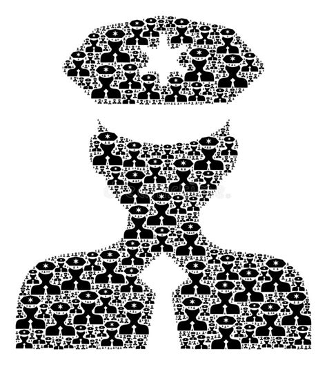 police officer recursion composition of itself items stock vector