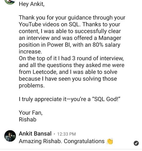 Ankit Bansal On Linkedin Sql Analytics