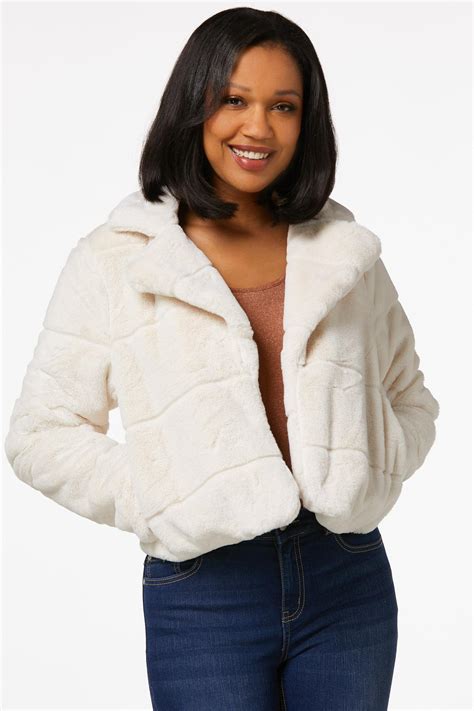White Faux Fur Jacket Womens Factory Sale