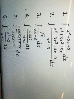 Solved X2 2x 3 1 J X3 3x2 9x Dx X3 3x2 4x 9 2 Dx X2 3 3 Chegg