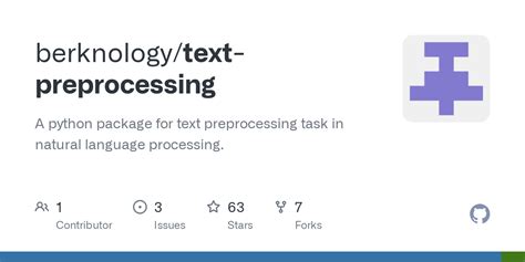 github berknology text preprocessing a python package for text