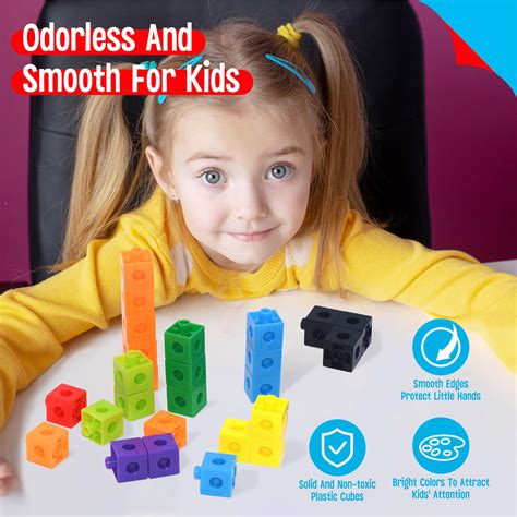 Math Linking Cubes Set Of 100 Math Cubes Manipulative