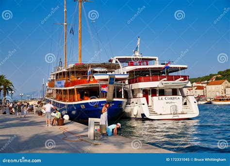 Cruise Boats Docked In Split Harbour Croatia Editorial Image Image Of Harbour People 172331045