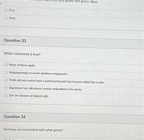 [answered] o true o false question 33 which statement is true none of